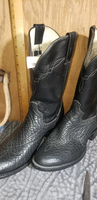 COWBOY BOOTS 8 EE Mens Cowtown, Roper, Black exotic, emb upper s3170 £ ...
