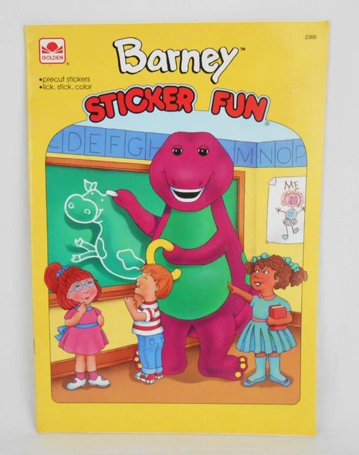 GOLDEN BOOK STICKER Fun Barney Activity Book Unused Vintage 1993 $24.15 ...