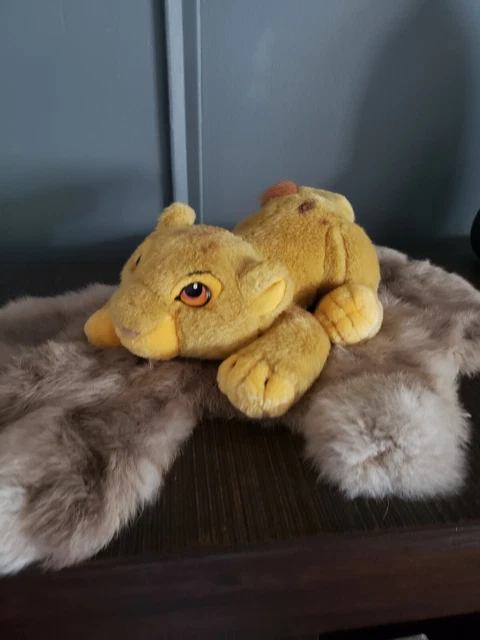 DISNEY STORE PLUSH Crouching Simba Cub The Lion King Stuffed Toy Animal ...