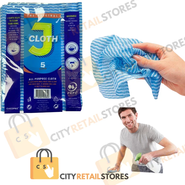 THE ORIGINAL GENUINE All Purpose Hygienic J Cloths Pack of 5 Blue ...