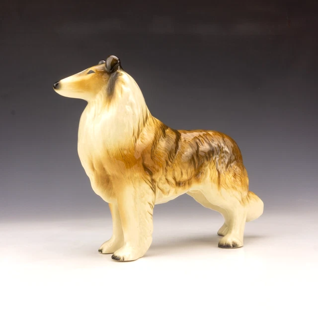 VINTAGE COOPERCRAFT POTTERY - Hand Painted Rough Collie Dog Figure £14. ...
