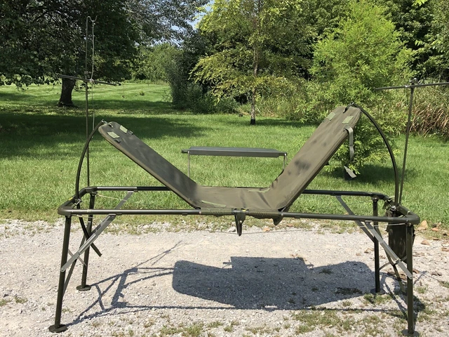 NEW MILITARY ADJUSTABLE Folding Field Hospital Bed Cot w/o Mattress £ ...