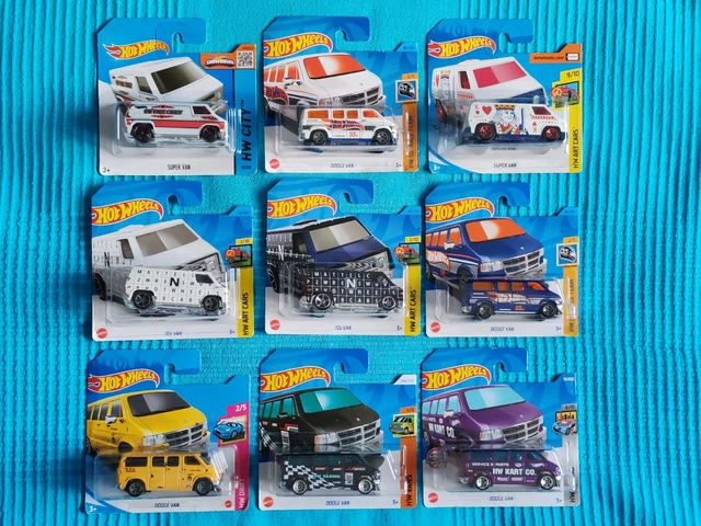 HOT WHEELS DODGE Van 70s Van Super Van 1/64 Diecast Bundle x 9 £21.41 ...