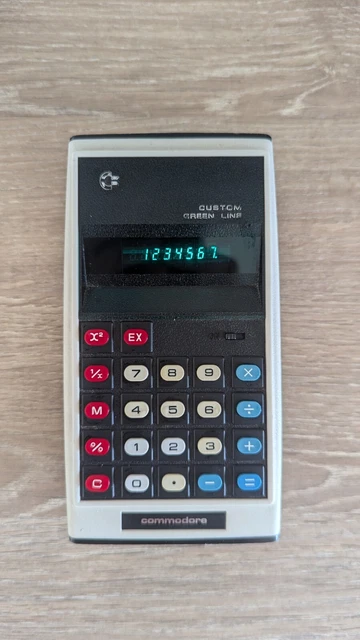 VINTAGE COMMODORE CUSTOM Green Line LED Calculator GL-979D. TESTED ...