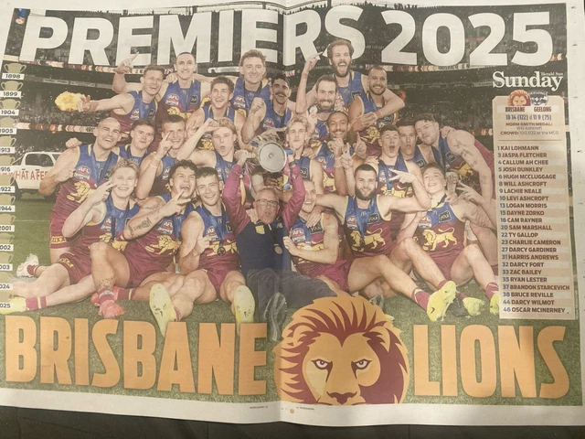 2025 GRAND Final Winner Brisbane Lions Poster From herald Sun GO LIONS ...