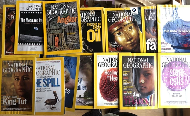 NATIONAL GEOGRAPHIC MAGAZINE 14 issue bundle - all with slight damage £ ...