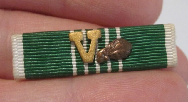 KOREAN VIETNAM WAR Us Army Ribbon Bar Commendation With V Device & Oak ...