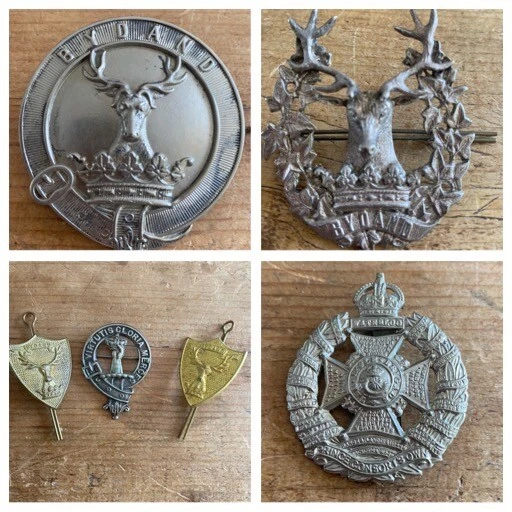 GORDON HIGHLANDERS BYDAND Scottish Cap Badges & Robertson Clan Badge £ ...