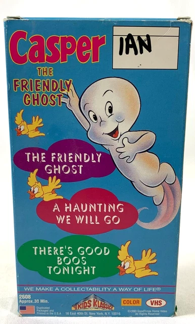 CASPER THE FRIENDLY Ghost 3 Animated Cartoons (VHS, 1993) Greg Alter £8 ...