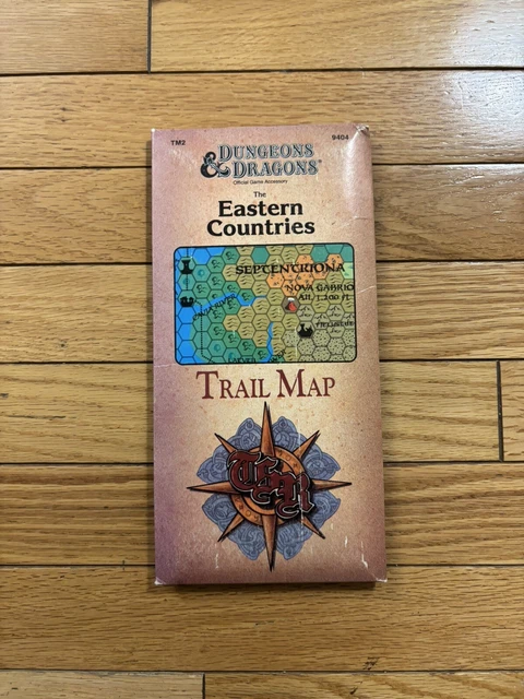 DUNGEONS & DRAGONS The Eastern Countries Trail Map TSR 9404 TM2 1989 ...