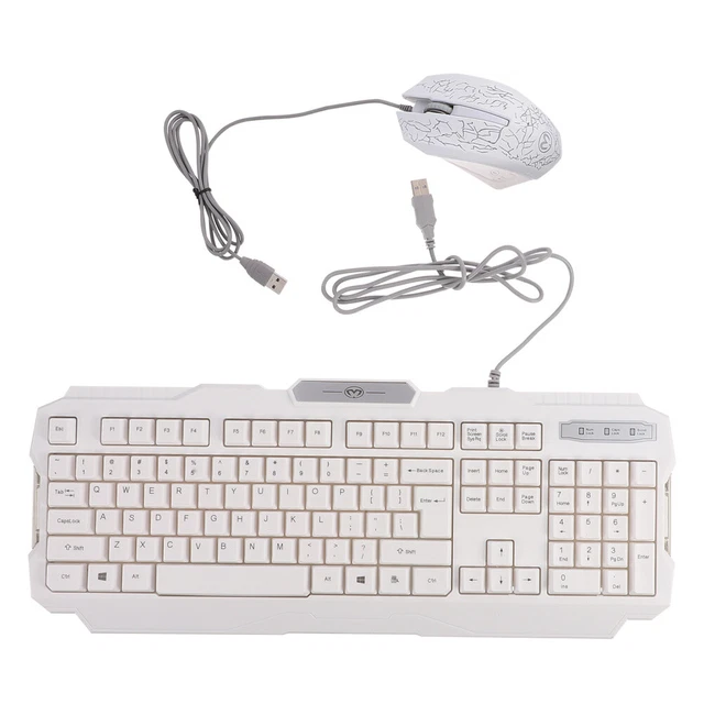 ERGONOMIC KEYBOARD WHITE and Mouse Enlarged Letter Stable Performance £ ...