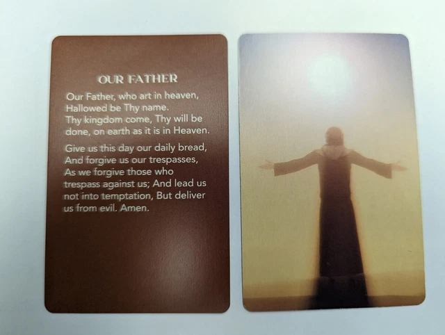 OUR FATHER - LORD'S PRAYER (Lot of 2 Laminated Catholic Christian ...