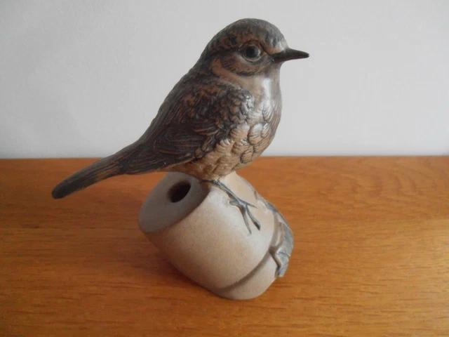 POOLE POTTERY STONEWARE Robin On Flowerpot By Barbara Linley Adams ...