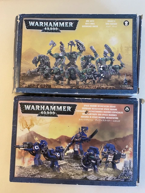 WARHAMMER 40K-X2-ORK BOYZ & Space Marines Devastators Squad-Used-Citadel-B164 £25.00 - PicClick UK