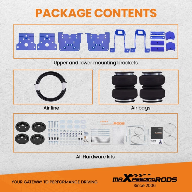 REAR AIR HELPER Spring Leveling Kit fit Ford F250 F350 Super Duty 2005 ...