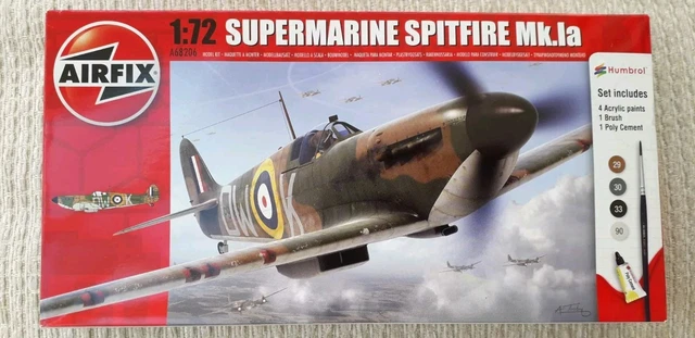 AIRFIX SUPERMARINE SPITFIRE Mk.1a A68206 1:72 Scale Kit Set £5.00 - PicClick UK