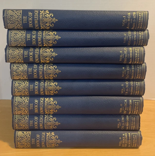 VINTAGE &THE BOOK of Knowledge" Encyclopedia Book Set - 8 Volumes ...