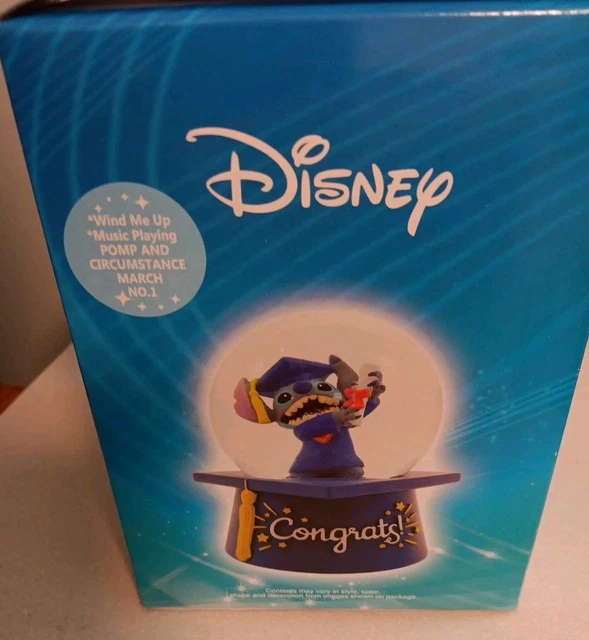 DISNEY STITCH MUSICAL Water Globe Congrats Graduation New £13.33 ...
