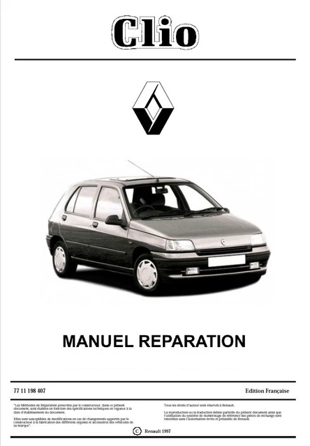 MANUEL ATELIER ENTRETIEN technique réparation maintenance Renault Clio 1 - Fr EUR 25,00 ...
