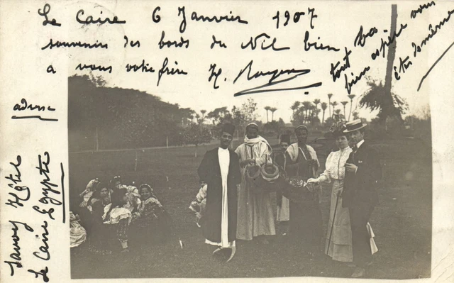 PC EGYPT CAIRO PARK SCENE PEOPLE TYPES, Vintage Photo Postcard (b55264 ...