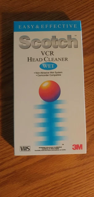 3M SCOTCH VCR VHS Head Cleaner Non-Abrasive Wet System Brand New Sealed ...
