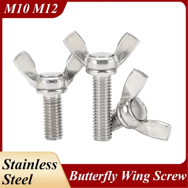 M10 M12 BUTTERFLY Wing Screws Wing Bolts Thumb Screw A2 Stainless Steel ...