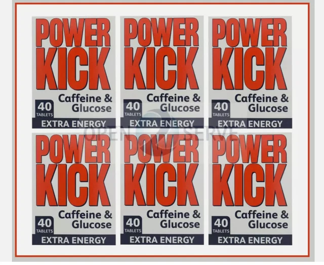 POWER KICK 240 Tablets Caffeine & Glucose | Extra Energy Boost | Vegan ...