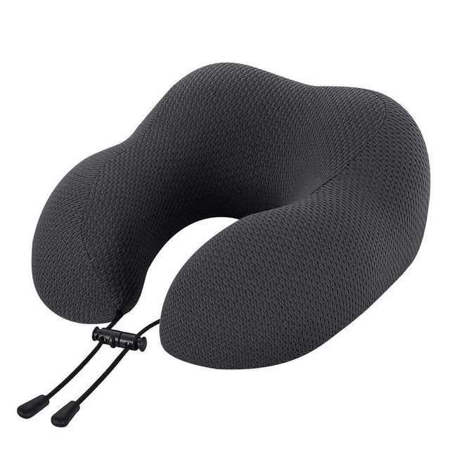 GISELLE TRAVEL NECK Pillow Memory Foam U Shape Support Plane Car Black ...