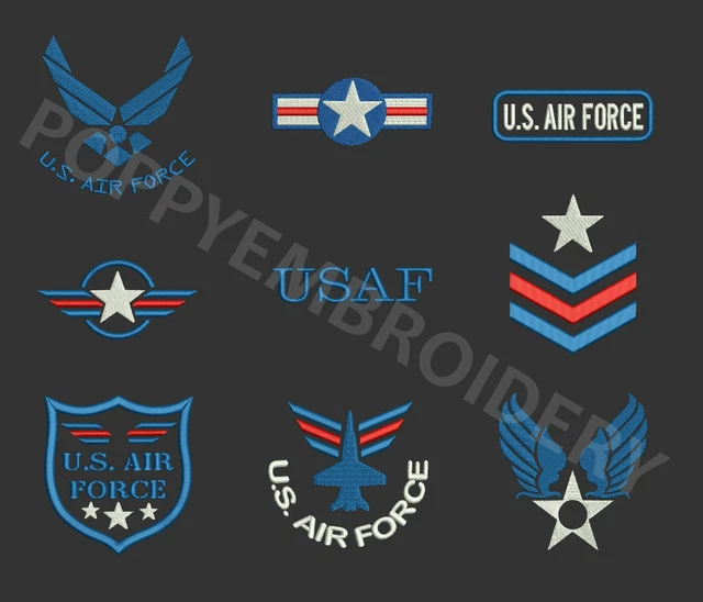 USAF AIR FORCE Designs for Embroidery machine- ARMEE air motifs ...
