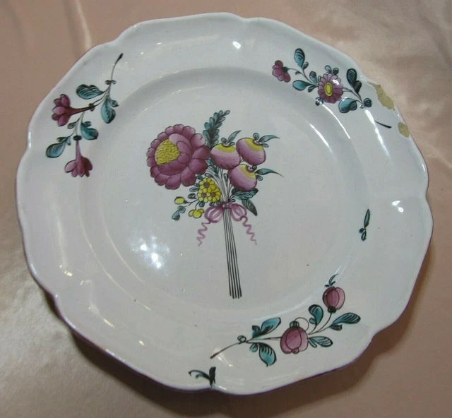 BELLA PIATTO SOPRAMMOBILE Ceramica Di L'Est Da Decoro Floreale 19ème ...