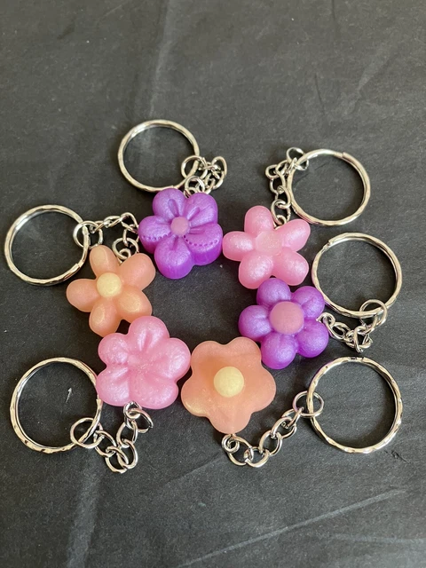 HAND MADE FLOWER Keyrings X6 , Apoxy Resin £1.99 - PicClick UK