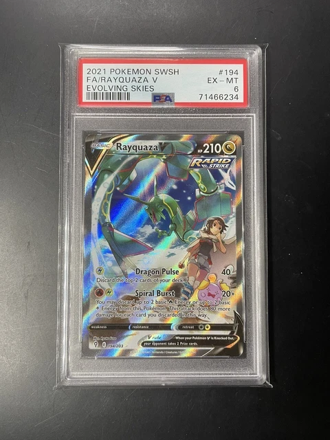 PSA 6 EVOLVING Skies Rayquaza V Alternative Art Pokemon Card $120.00 ...