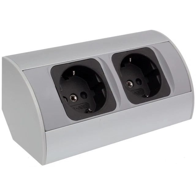 CORNERBOX 2X SCHUKO table corner socket table socket IP20 aluminum £13. ...