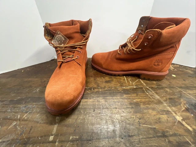 TIMBERLAND PREMIUM WATERPROOF Suede Boots Mens 10.5-Autumn Leaf Rust ...