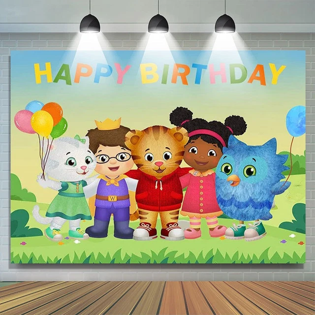 LITTLE CARTOON CHARACTER And Balloons Birthday Backdrop $37.90 ...