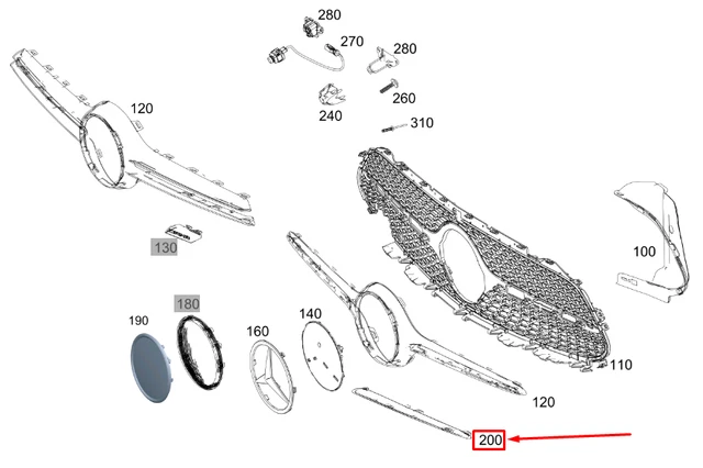 MERCEDES-BENZ CLS C257 radiator grille right molding A2578859602 NEW ...