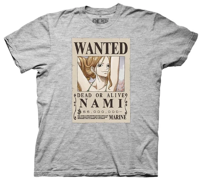 ONE PIECE NAMI Full Wanted Poster Anime Adult Short-Sleeve Graphic T ...