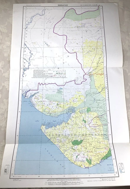 1972 LARGE VINTAGE Map of India Sabarmati River Kathiawar peninsula ... 1972 LARGE VINTAGE Map of India Sabarmati River Kathiawar peninsula ...