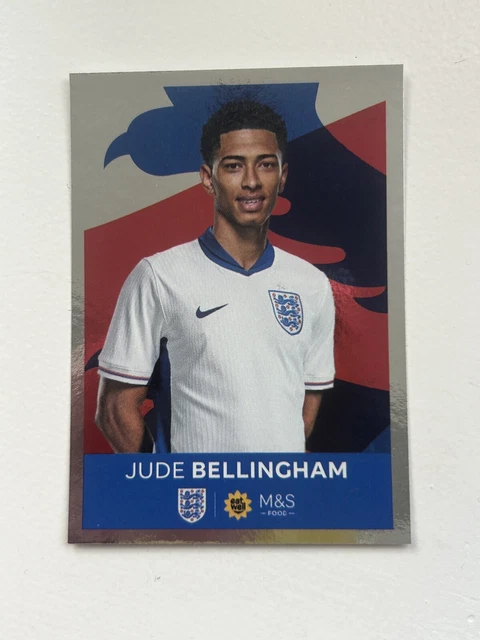 PANINI M&S OFFICIAL Euro 2024 ENGLAND Football Jude Bellingham Foil ...