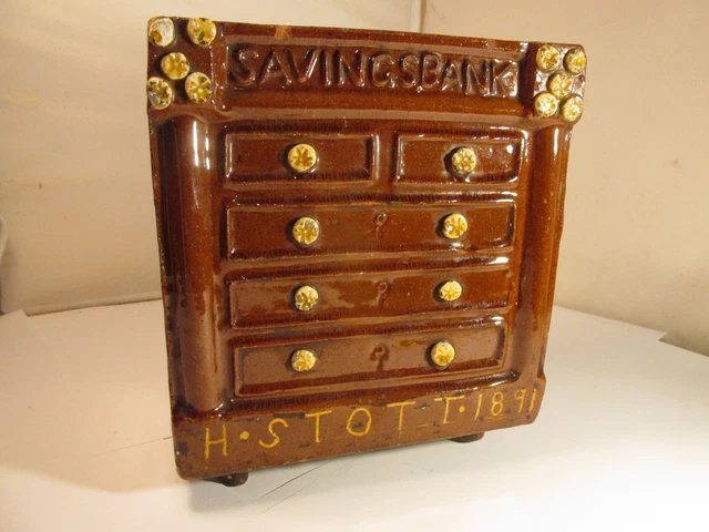 POTTERY MONEY BANK dated 1891. heavy 2.3 kilo £96.00 - PicClick UK