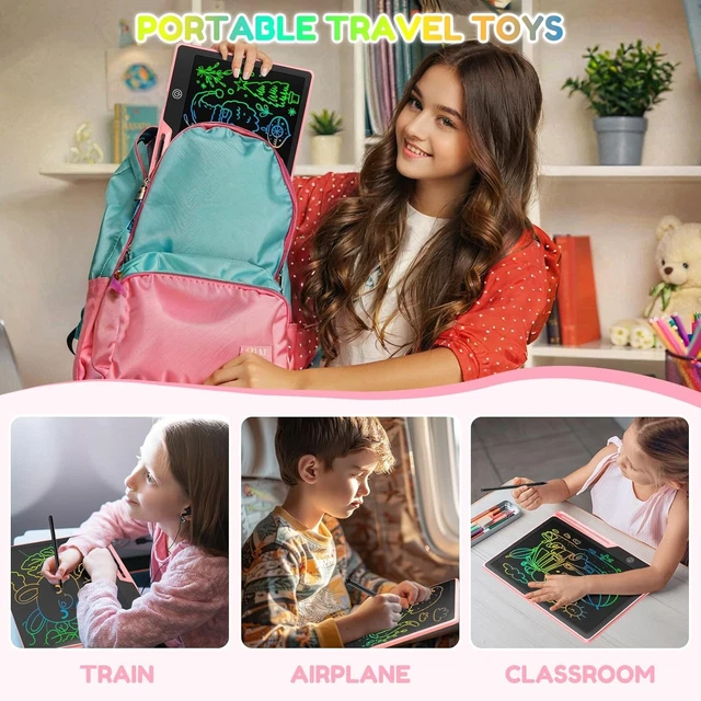 POPERFUN 13 INCH Pink LCD Writing Tablet with Lock for Adult Kids ...