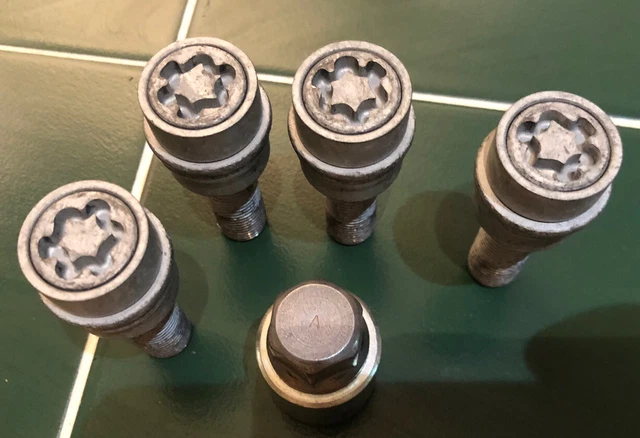 GENUINE VW T5 T6 TRANSPORTER LOCKING WHEEL NUTS BOLT KEY SET 19mm VAN ...