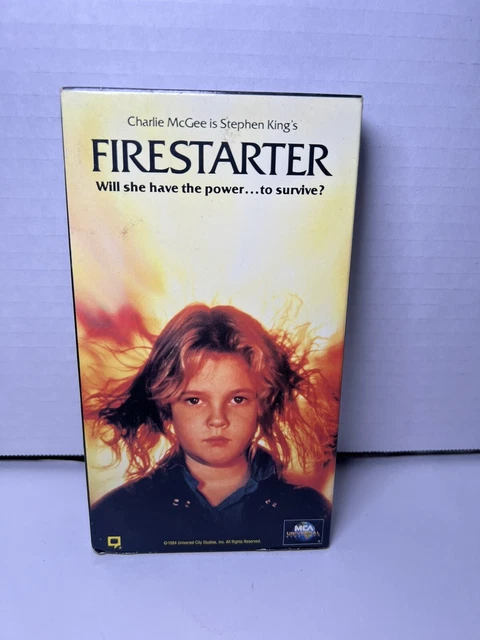 VINTAGE ORGINAL FIRESTARTER (Drew Barrymore, Stephen King) VHS tape £5. ...