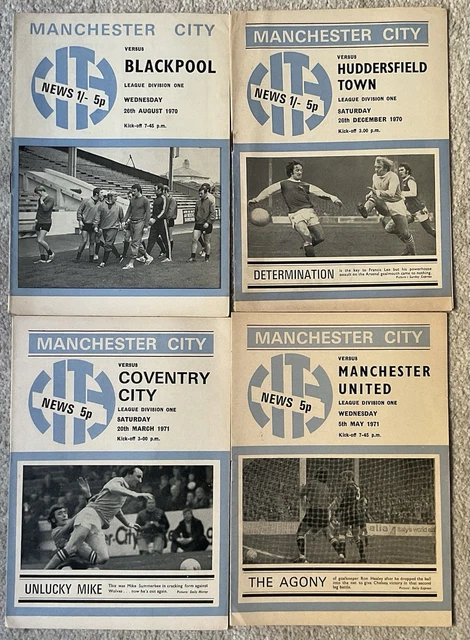 MANCHESTER CITY PROGRAMMES x 4 From Season 1970-1971 £4.38 - PicClick UK
