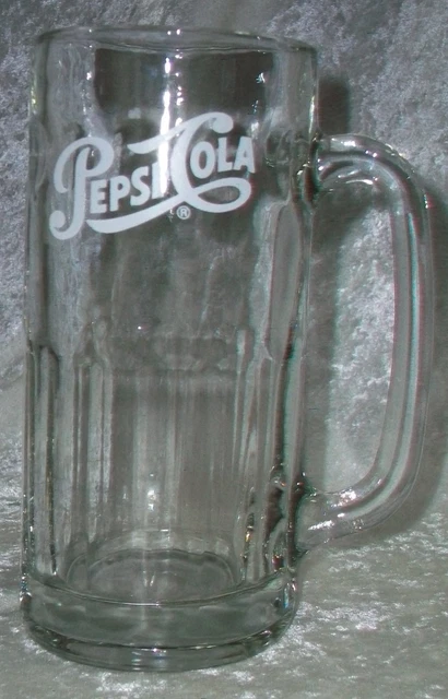 VINTAGE 1950-1962 PEPSI Cola Fountain Soda Float Heavy Clear Glass ...