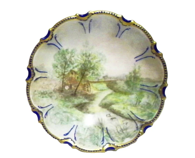 ANTIQUE LIMOGES LATRILLE Freres Hand painted Bowl & Signed 1899-1913 £ ...