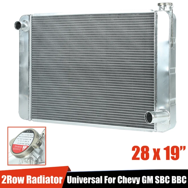 28&X19& UNIVERSAL HIGH Performance Aluminum 2 Row Radiator For Chevy GM ...