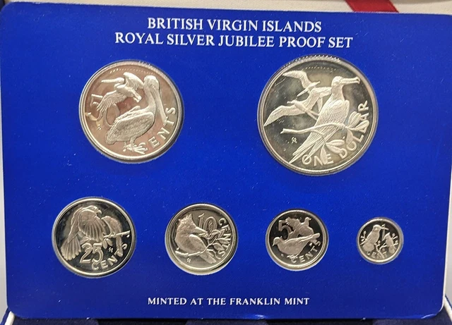 1977 BRITISH VIRGIN Islands Royal Silver Jubilee Proof Coin Set - All ...