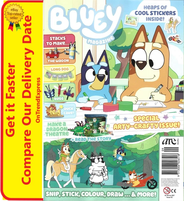 BLUEY MAGAZINE ISSUE 52 Special Arty Crafty Issue with Stickers $12.95 ...