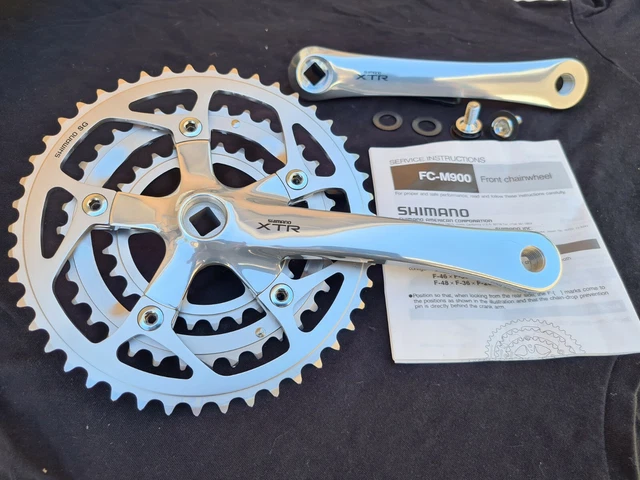 NOS 1ST GEN Shimano XTR FC-M900 Crankset Triple Original 46/36/26t Rings 170mm EUR 724,57 ...